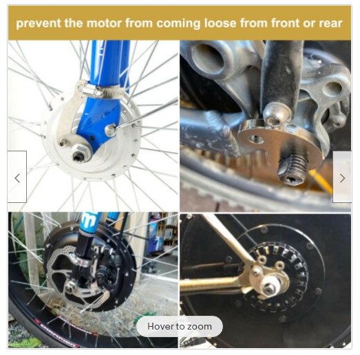 Voilamart 2 Set Electric Bicycle E-Bike Universal Torque Arm for Front ...